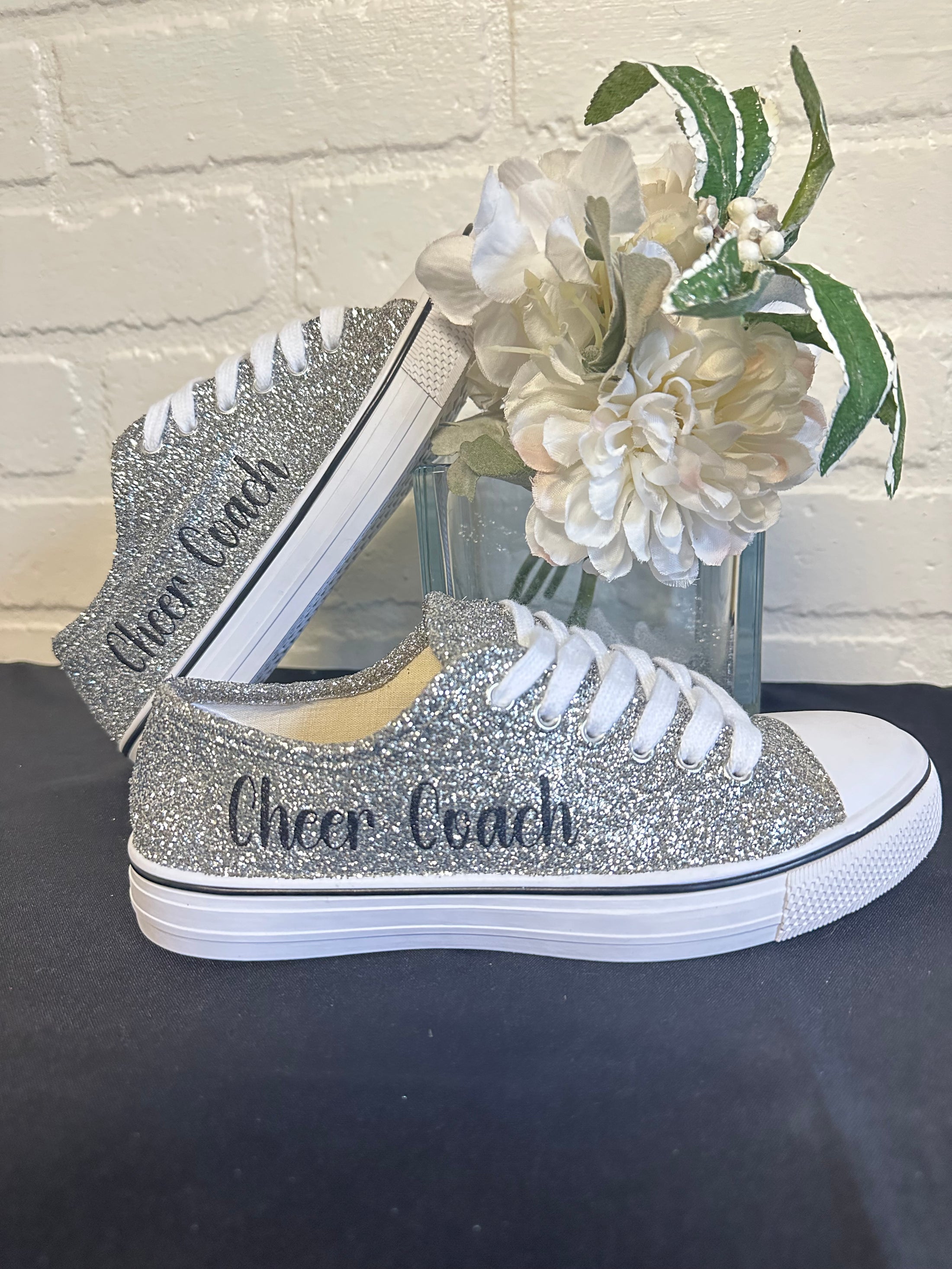 Silver Glitter Sneakers – Glitter It Glam Custom Sneakers
