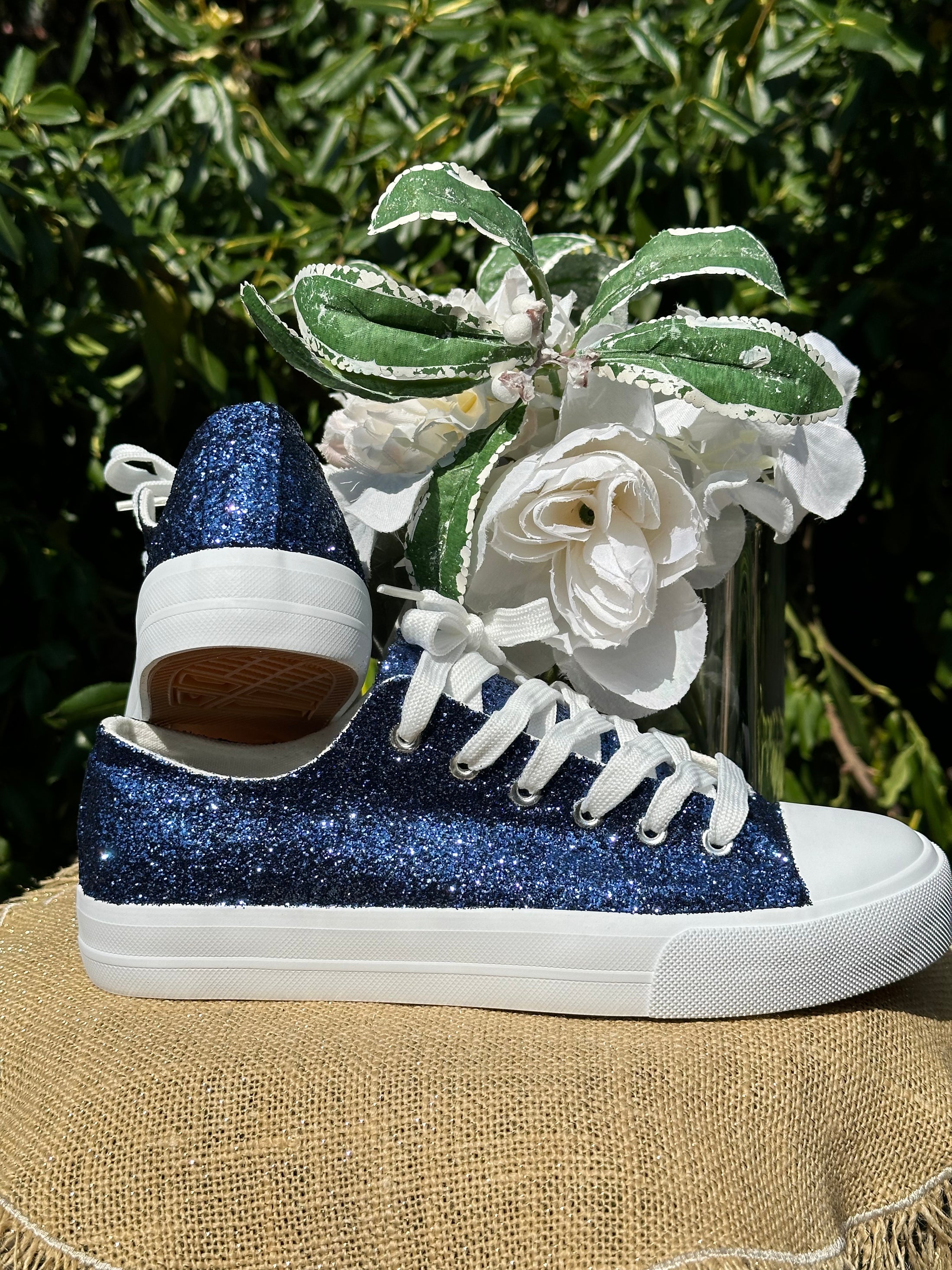 Navy Blue Wedding Sneakers – Glitter It Glam Custom Sneakers