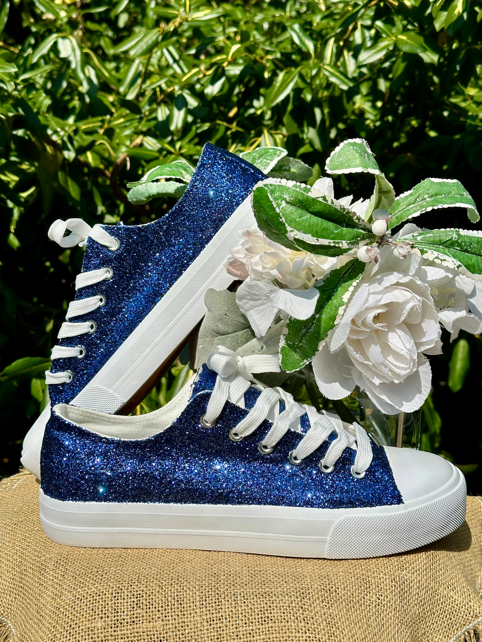 Navy Blue Wedding Sneakers – Glitter It Glam Custom Sneakers