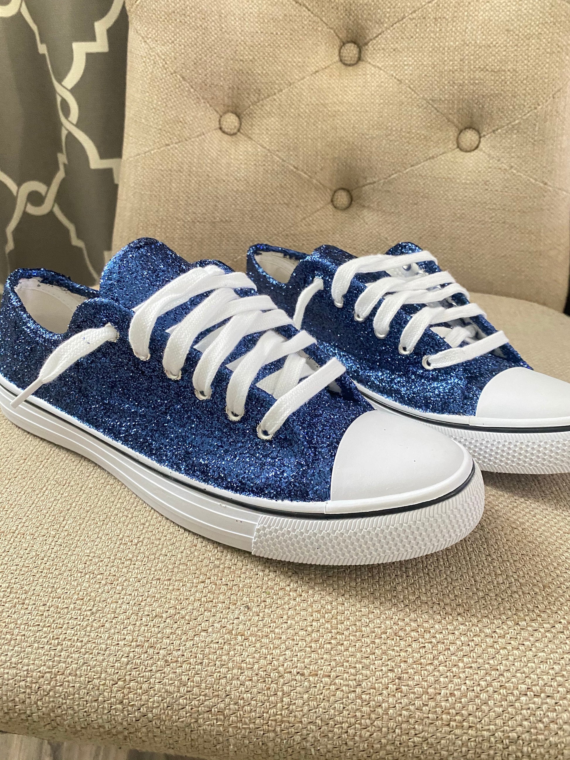 Navy Blue Wedding Sneakers – Glitter It Glam Custom Sneakers