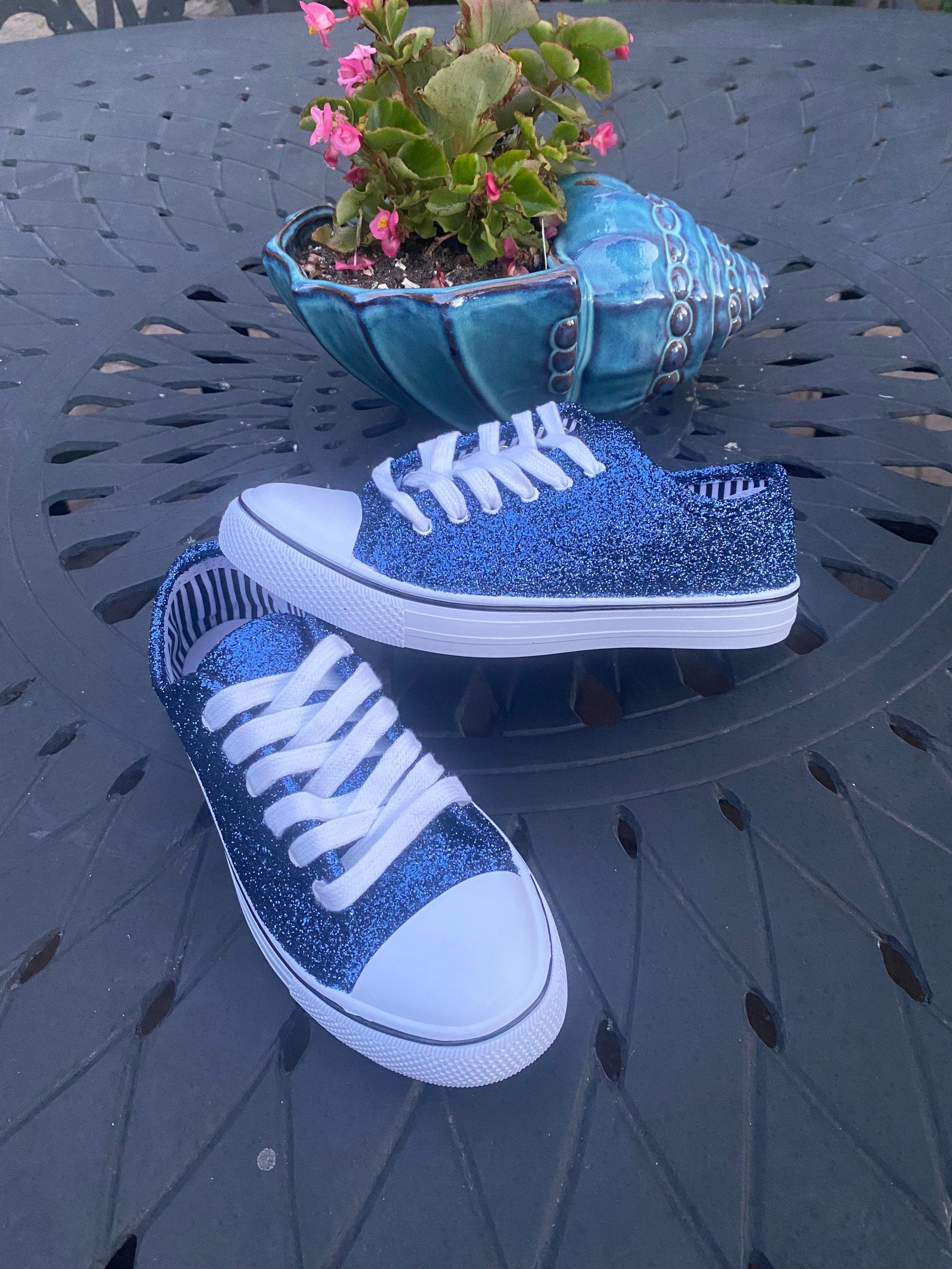 Navy Blue Wedding Sneakers – Glitter It Glam Custom Sneakers